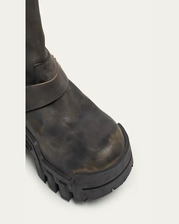 Balenciaga Bulldozer Harness Moto Boots - Faded Black | Editorialist